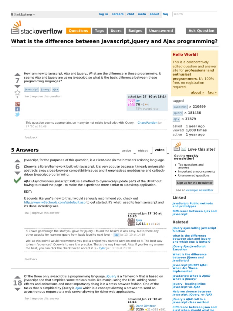What Is The Difference Between Javascript Jquery and Ajax Programming 1 ...