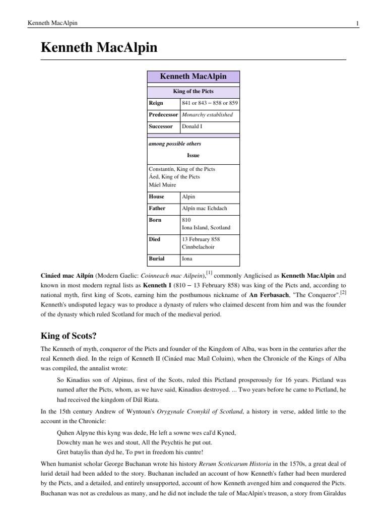Kenneth MacAlpin | PDF | Gaels | Medieval Scotland