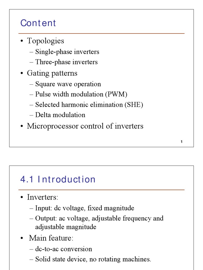 Inverter Topologies and PWM Techniques | PDF | Power Inverter | Electricity