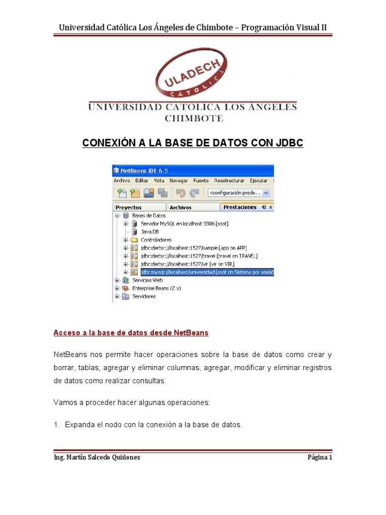 Tema 6 Acceso Base Datos JDBC NetBeans | PDF | SQL | Tabla (base de datos)