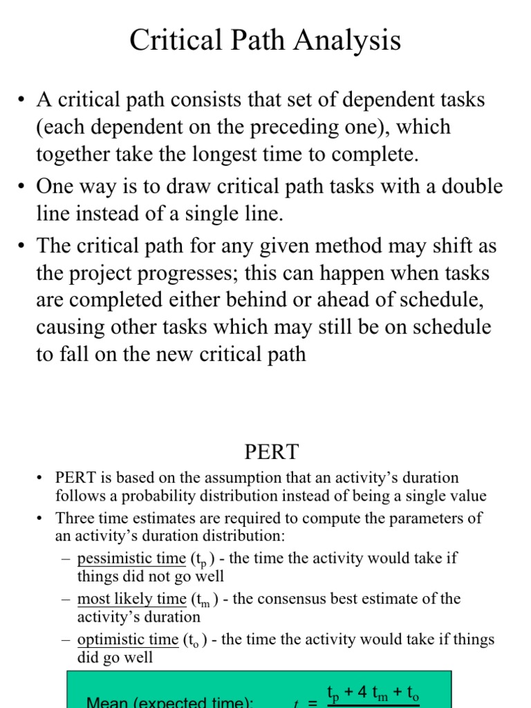 Critical Path Analysis | PDF | Scientific Modeling | Statistical Analysis