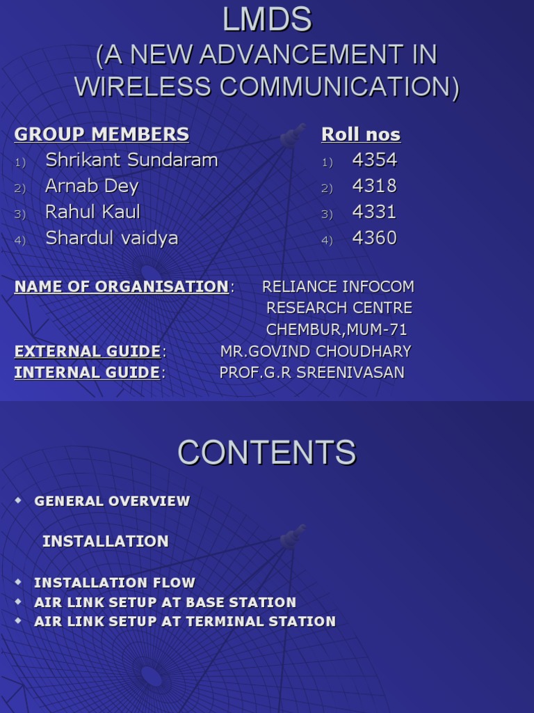 An Overview of Local Multipoint Distribution Service (LMDS) Network ...