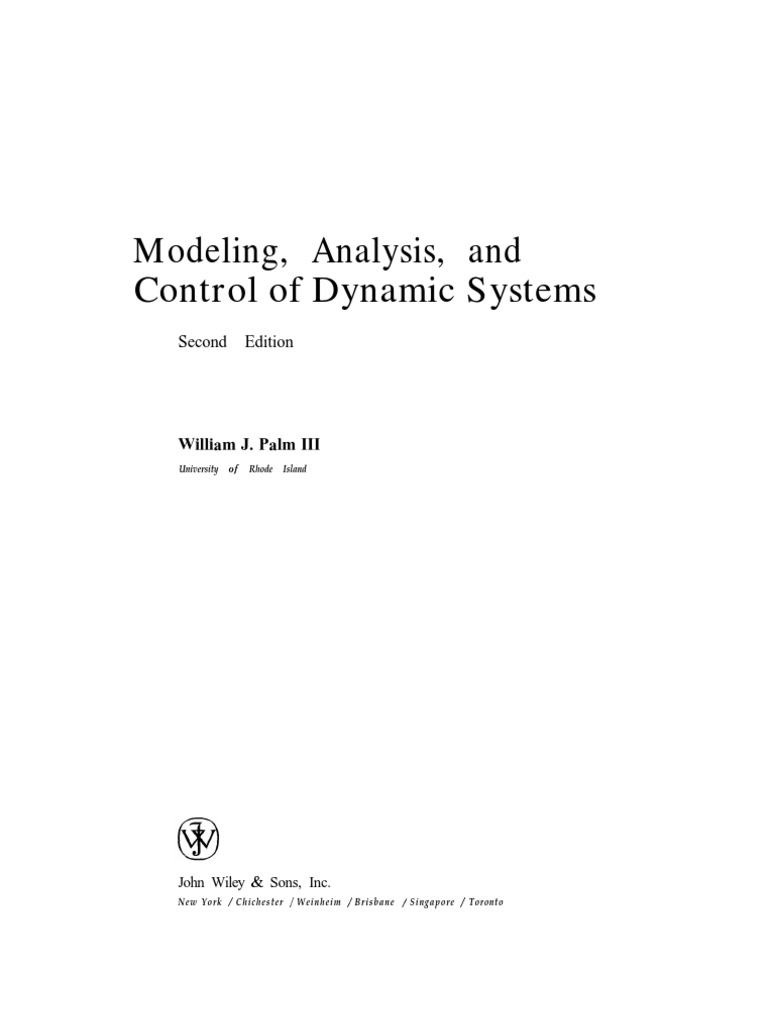 Modeling, Analysis, and Control of Dynamic Systems PDF | PDF | Control ...
