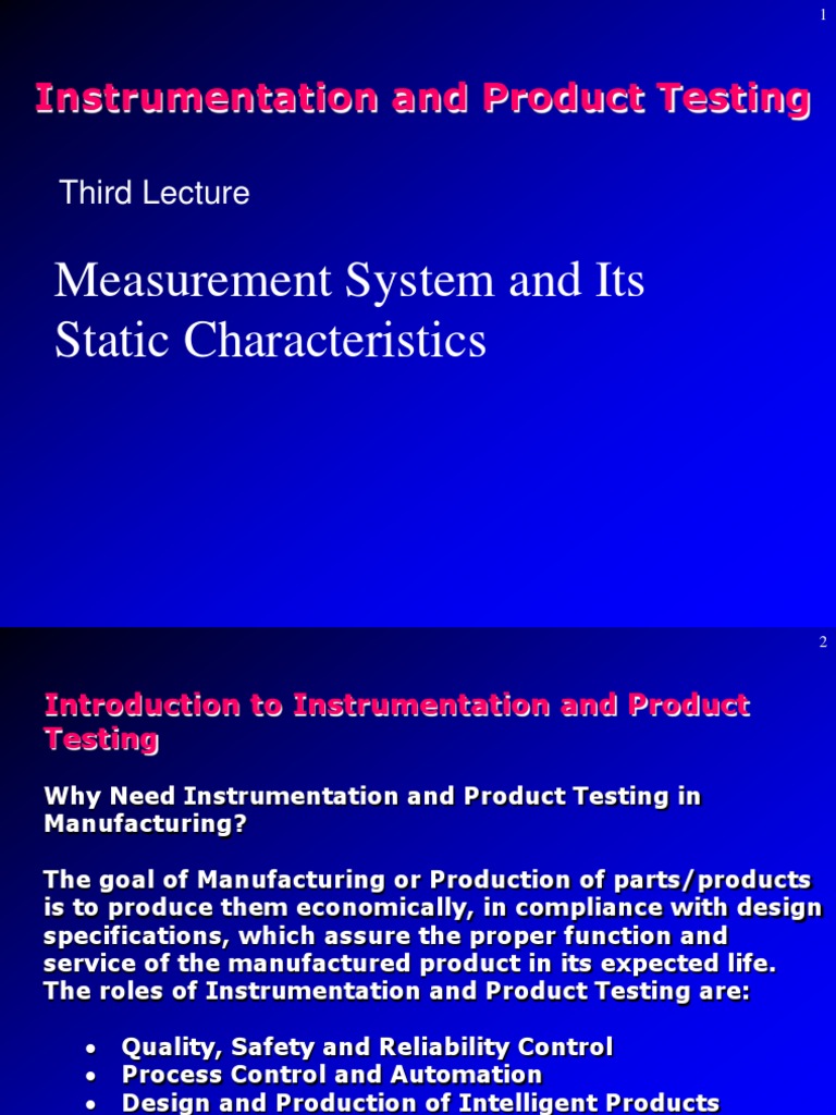 Measurement System Static Characteristics | PDF | Accuracy And Precision | Observational Error