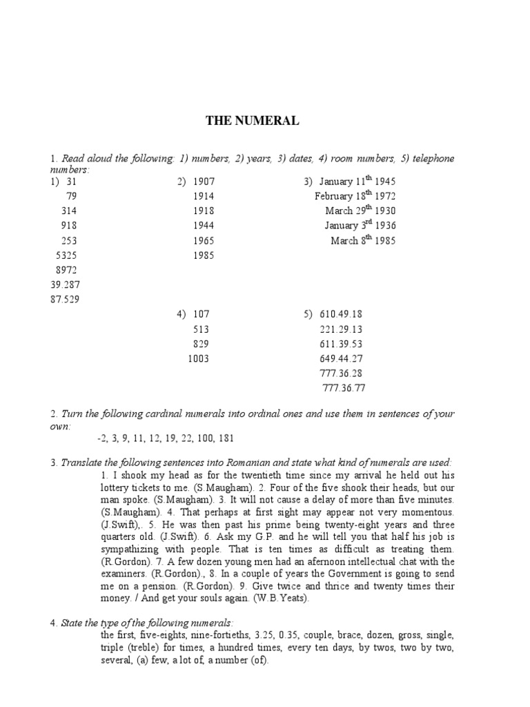 The Numeral: Numbers | PDF | Style (Fiction) | Language Mechanics