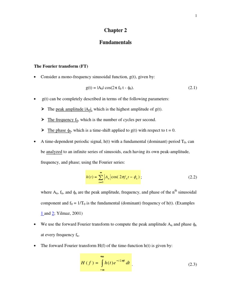 Ch2 Fundamentals 2013 | PDF | Wavelet | Convolution