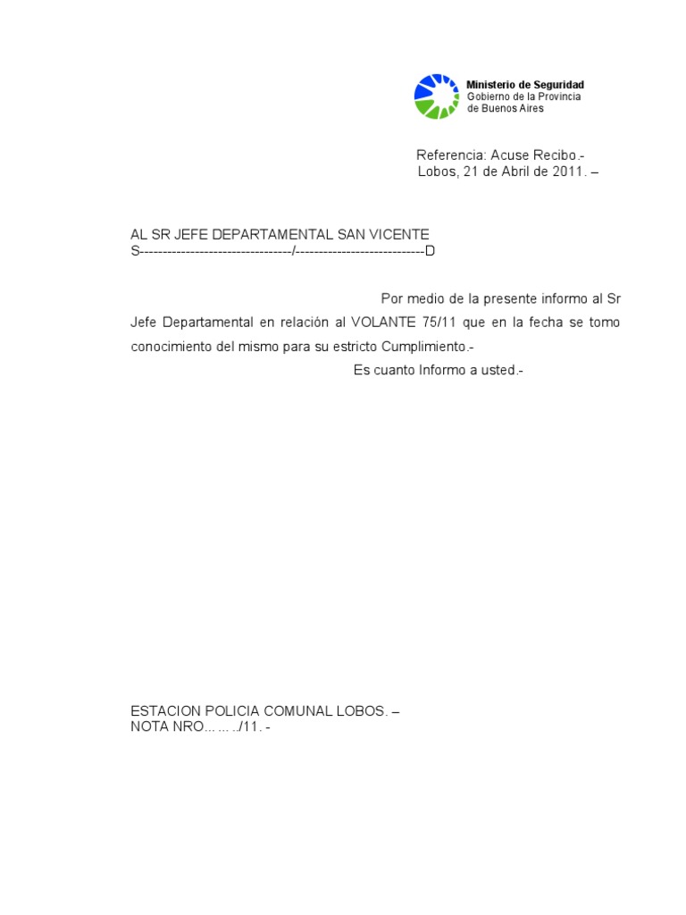 Acuse de Recibo. | PDF