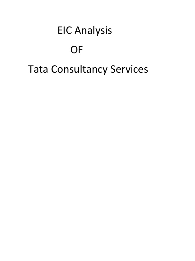 Eic Analysis Of Tata Consultancy Services Pdf