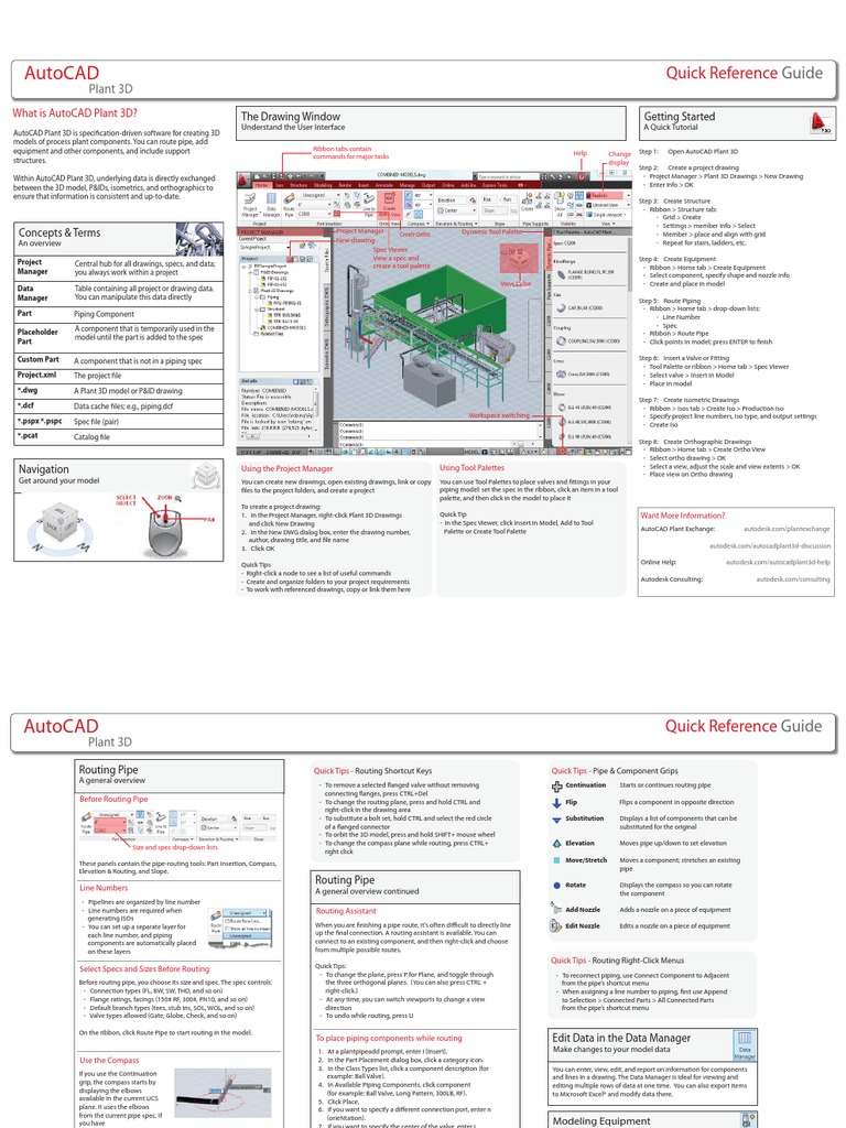 Autocad Plant3d Quick Reference Guide | PDF | Tab (Gui) | Auto Cad