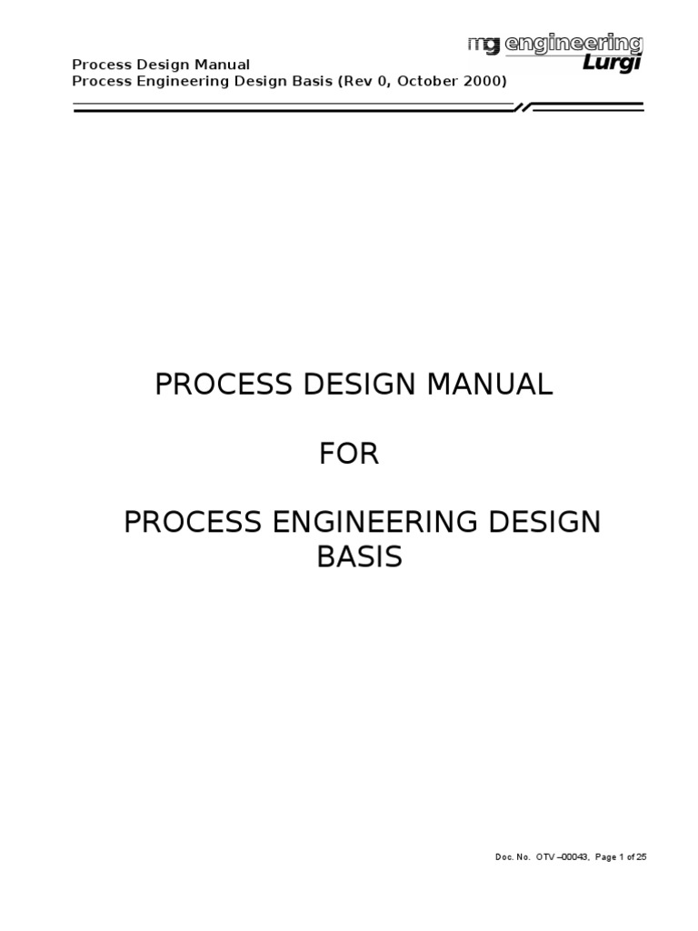 Process Design Manual Lurgi | PDF | Pump | Valve