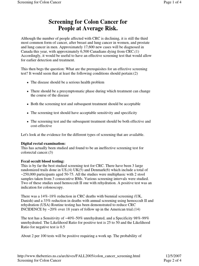 Colon Cancer | PDF | Colonoscopy | Colorectal Cancer