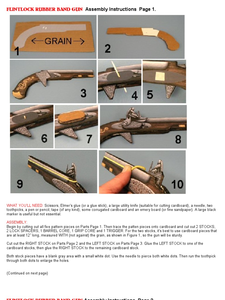 Assembly Instructions Page 1.: Flintlock Rubber Band Gun | PDF ...