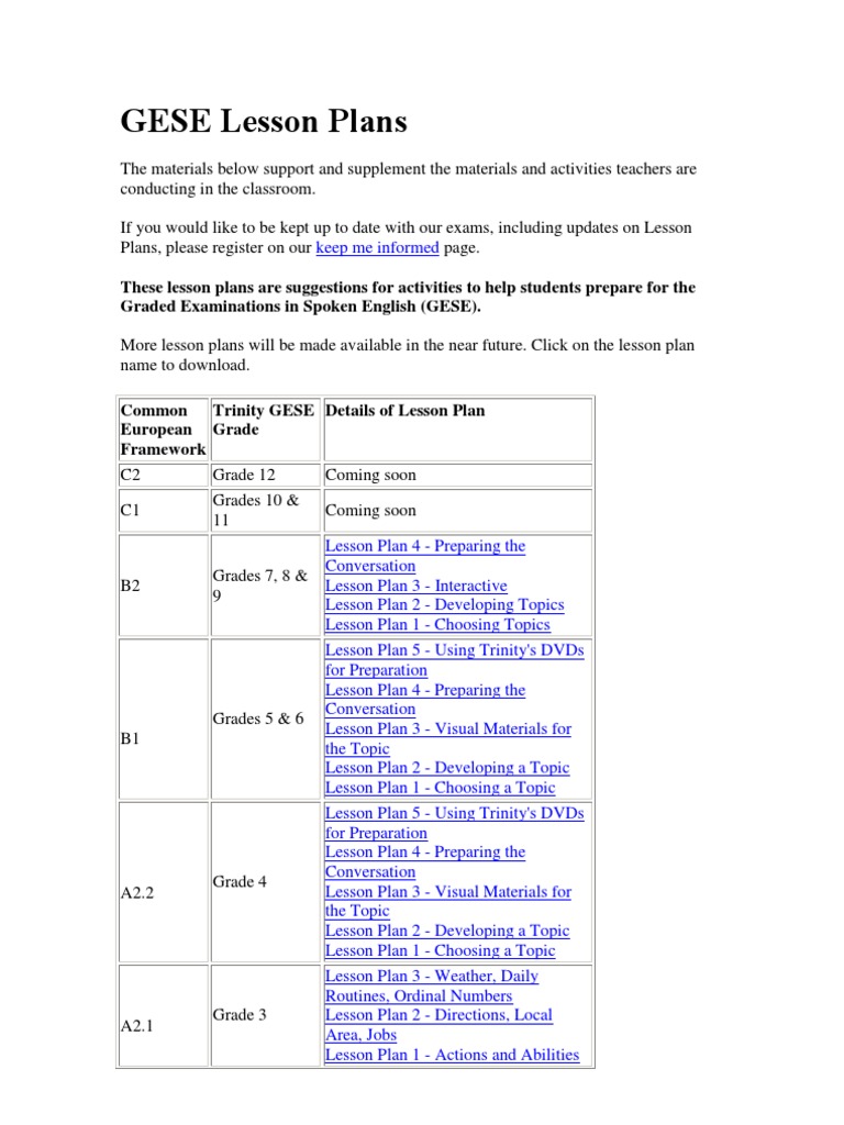 GESE Lesson Plans 2 