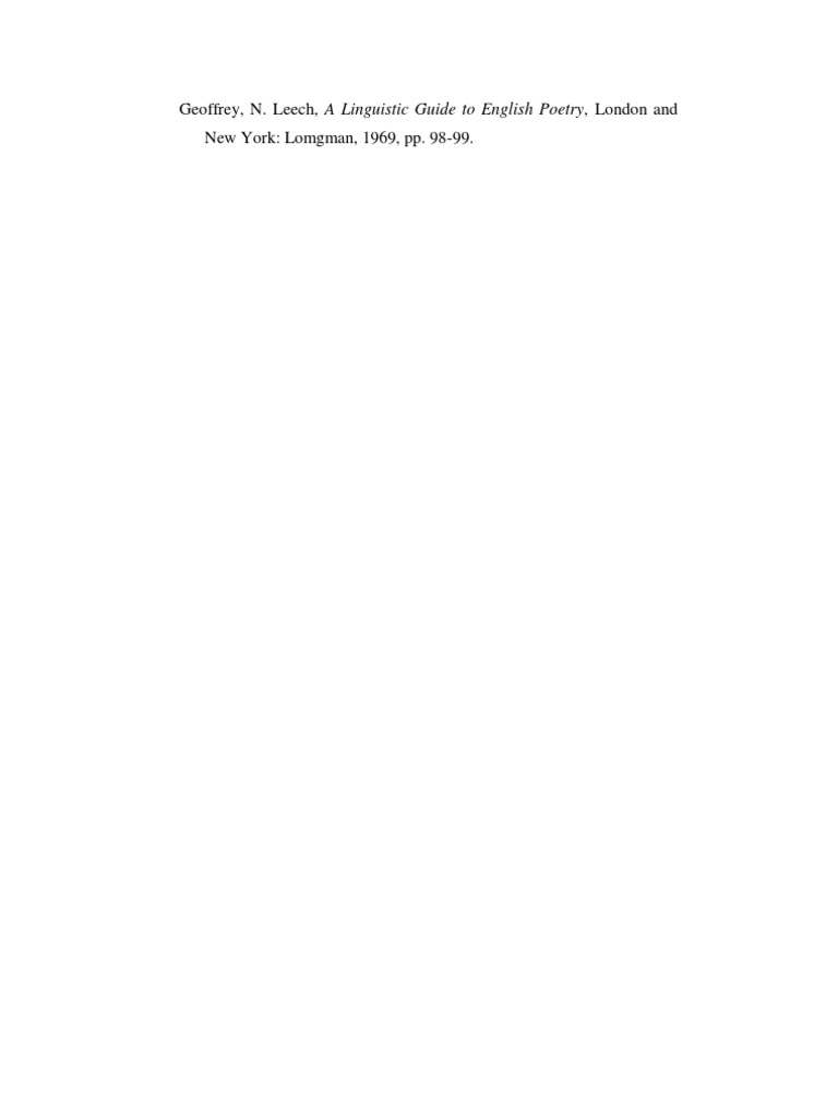 Geoffrey Leech - Patterns of Sound | PDF