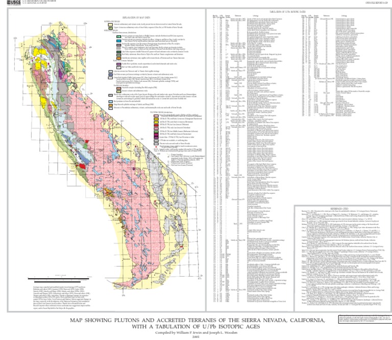 Sierra Nevada Geologic Map | PDF | Granite | Sierra Nevada (U.S.)