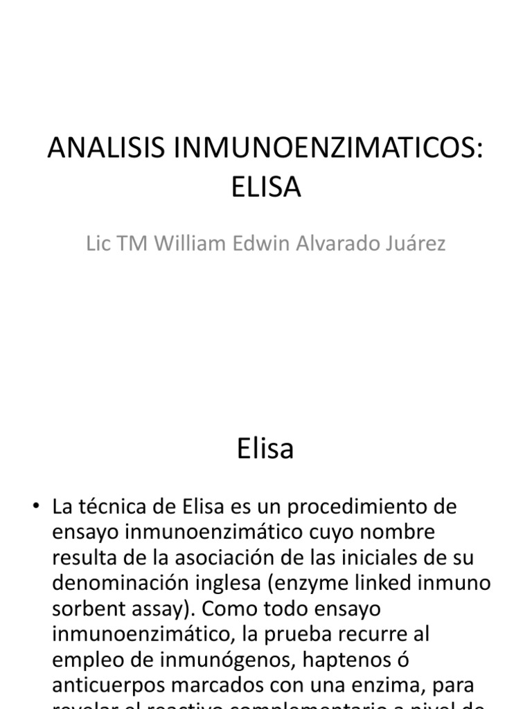 Análisis de la técnica ELISA en diagnóstico | PDF | Relaciones ...