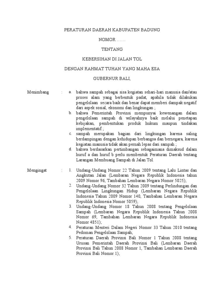 Contoh Tugas PERDA | PDF