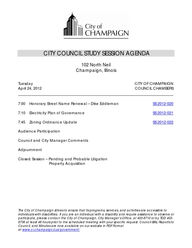 2012-04-24 Regular Study Session Agenda | PDF