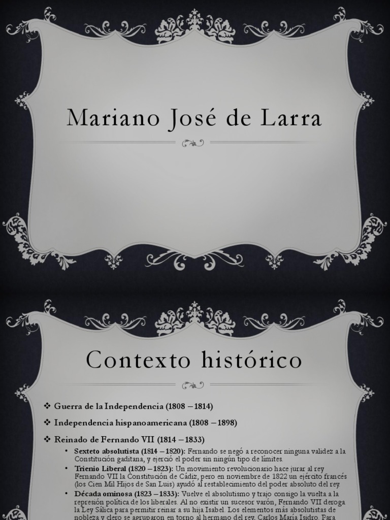 Presentación Sobre Mariano José de Larra | PDF | España | Gobierno