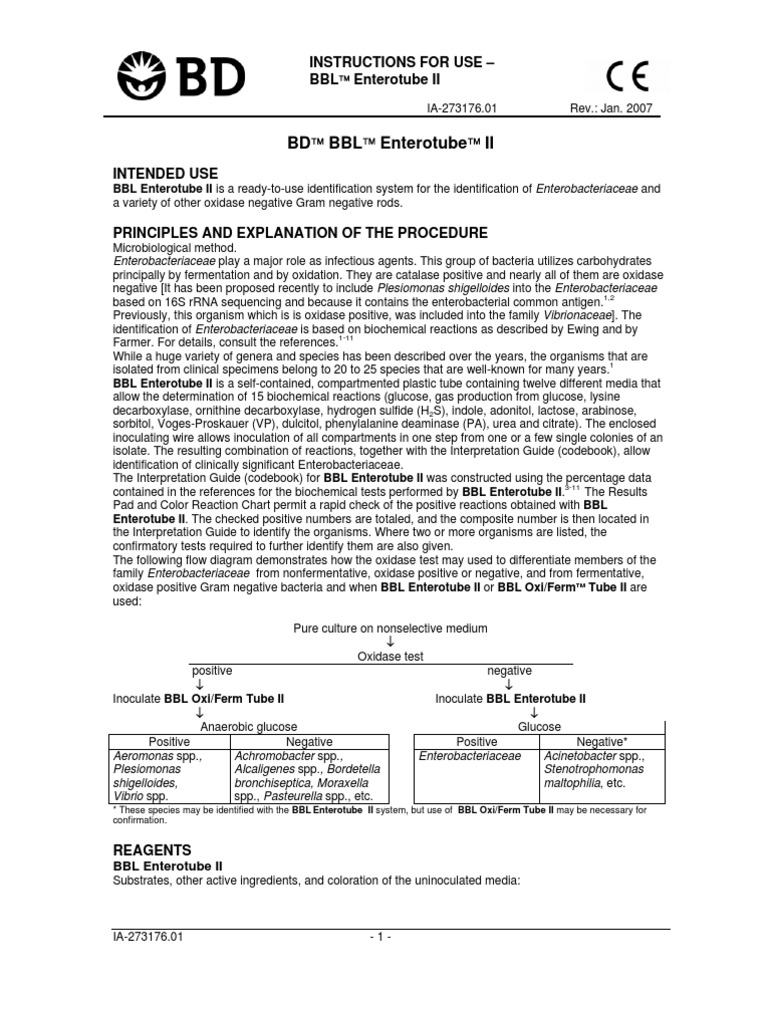 BD Enterotube II PDF | PDF | Ethanol | Salt (Chemistry)