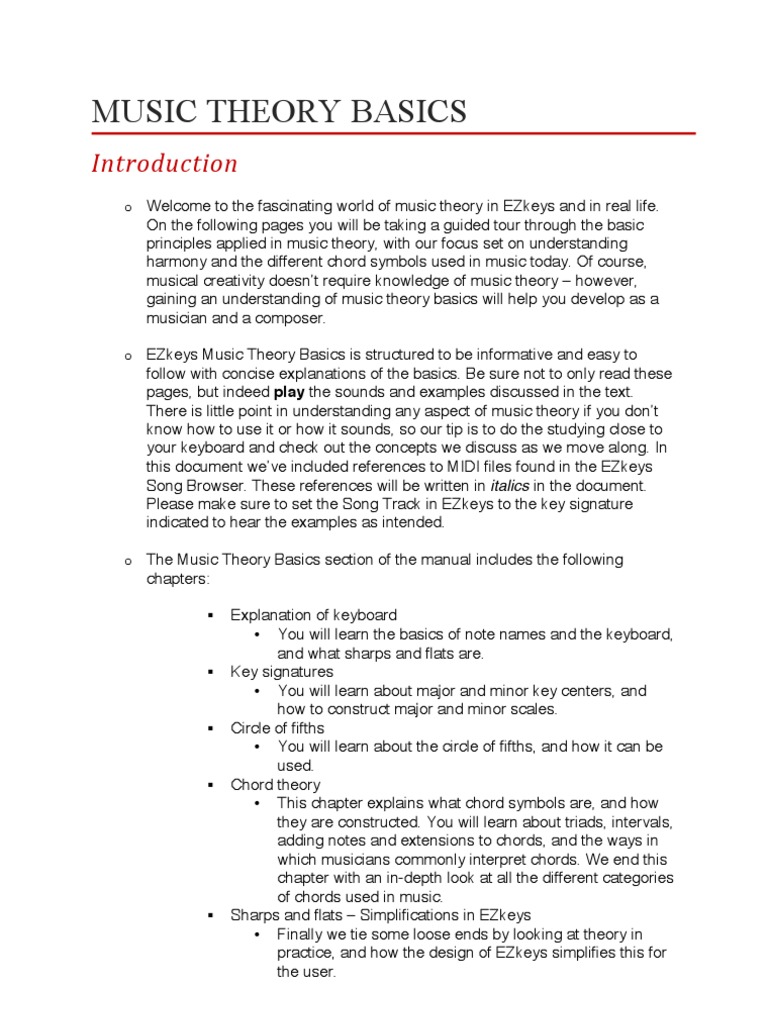 Music Theory Basics | PDF | Chord (Music) | Interval (Music)