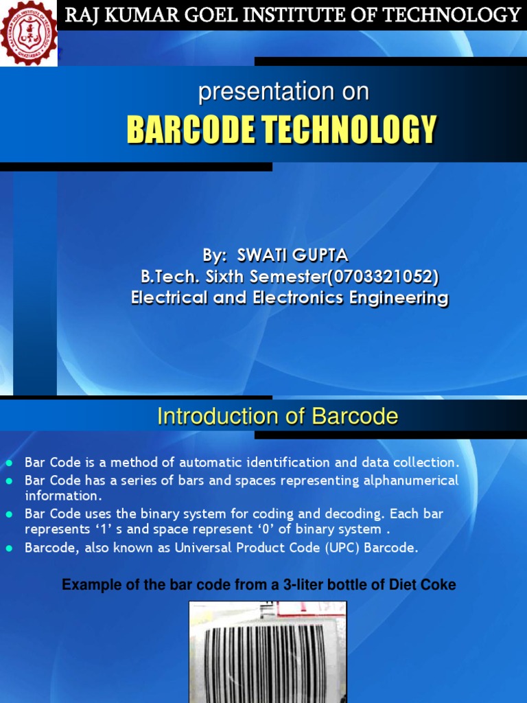 BAR CODE Presentation | PDF | Barcode | Universal Product Code