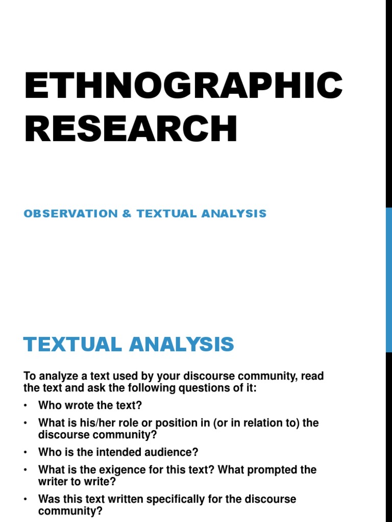 Ethnography 2 (Project Two) | PDF | Ethnography | Discourse
