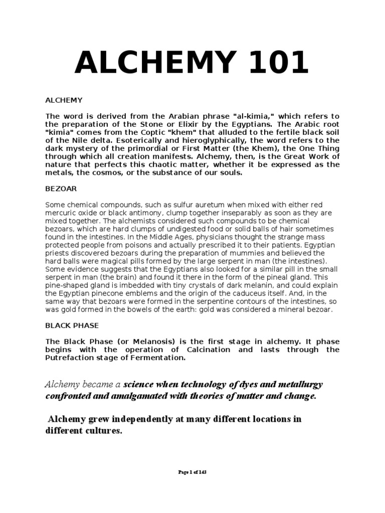 Alchemy 101 | PDF | Neidan | Alchemy