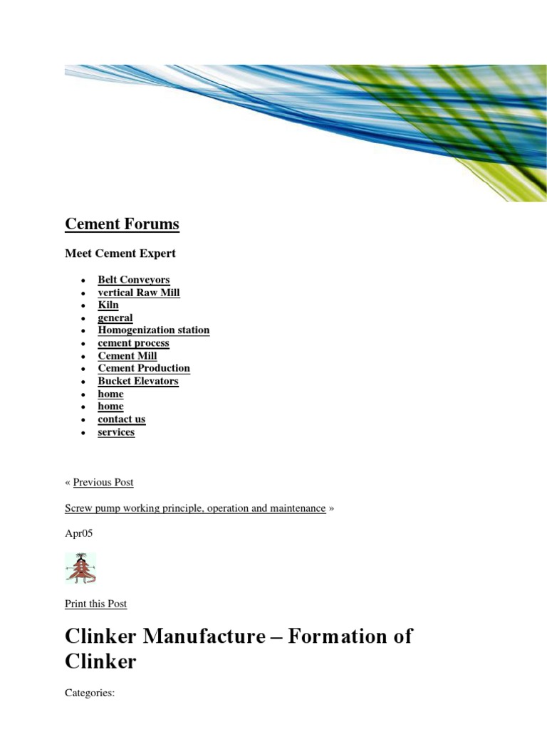 Clinker Manufacture - Clinker Formation | PDF | Reaction Rate | Cement
