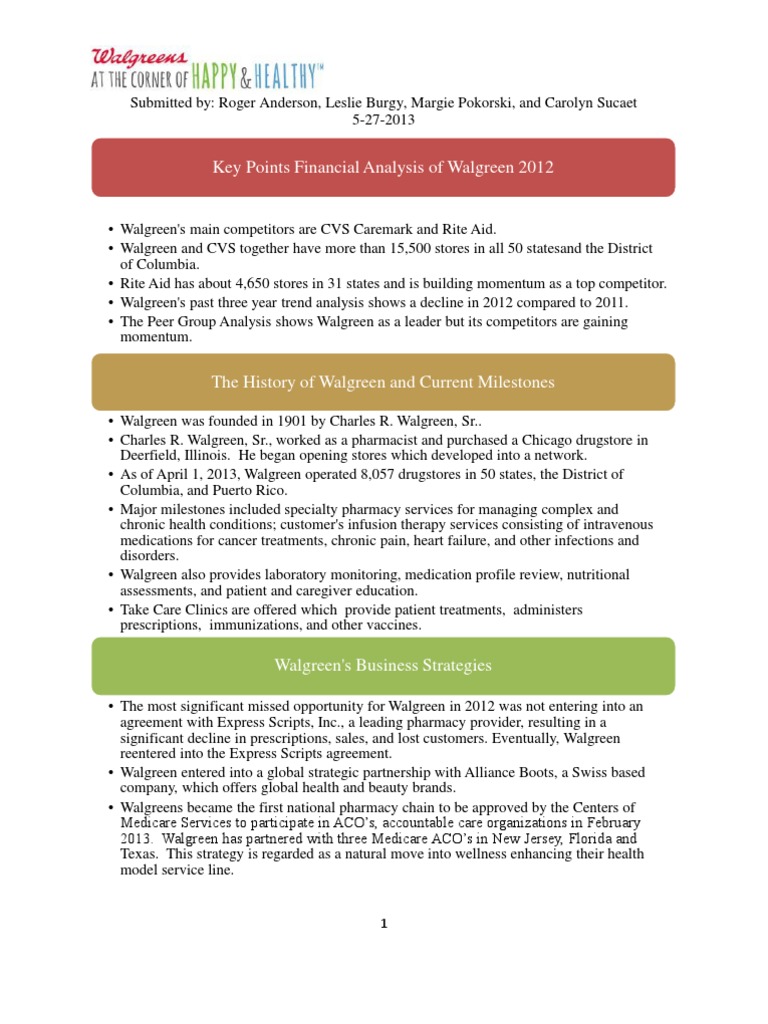 Walgreen Financial Analysis 2012 Insights | PDF | Pharmacy | Investing