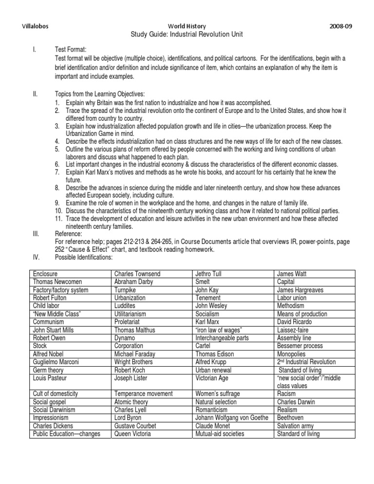 Industrial Revolution Study Guide | PDF | Industrial Revolution | World ...