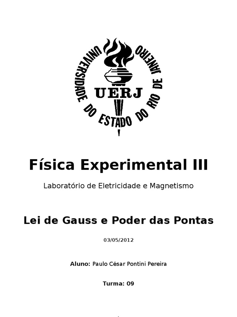 Lei de Gauss, Van der Graaf e Poder das Pontas | PDF | Carga elétrica ...