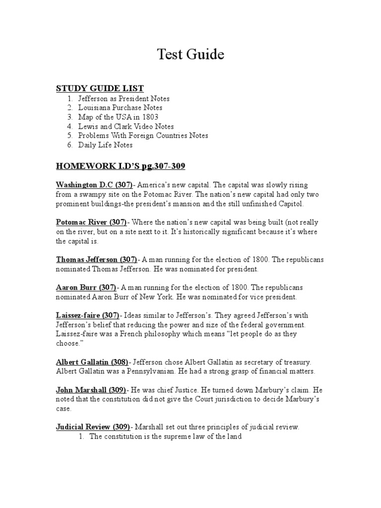 Test Guide | PDF | Thomas Jefferson | Piracy