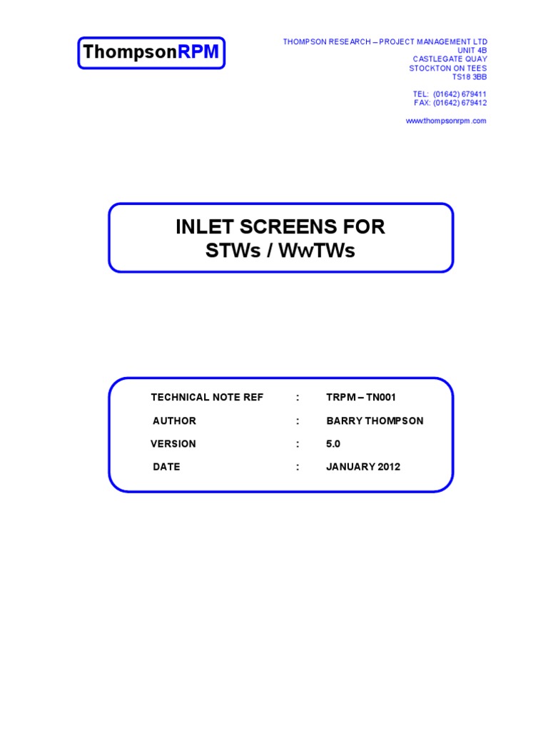 Website Tech Note 1 v5 | PDF | Sewage Treatment | Aperture
