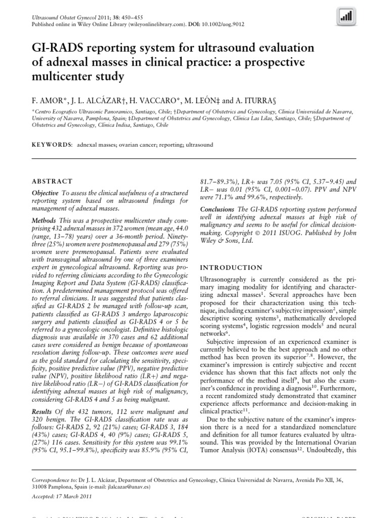 GI-RADS | Medical Ultrasound | Ovarian Cancer