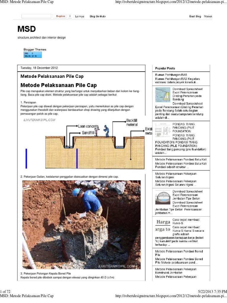 Metode Pelaksanaan Pile Cap | PDF