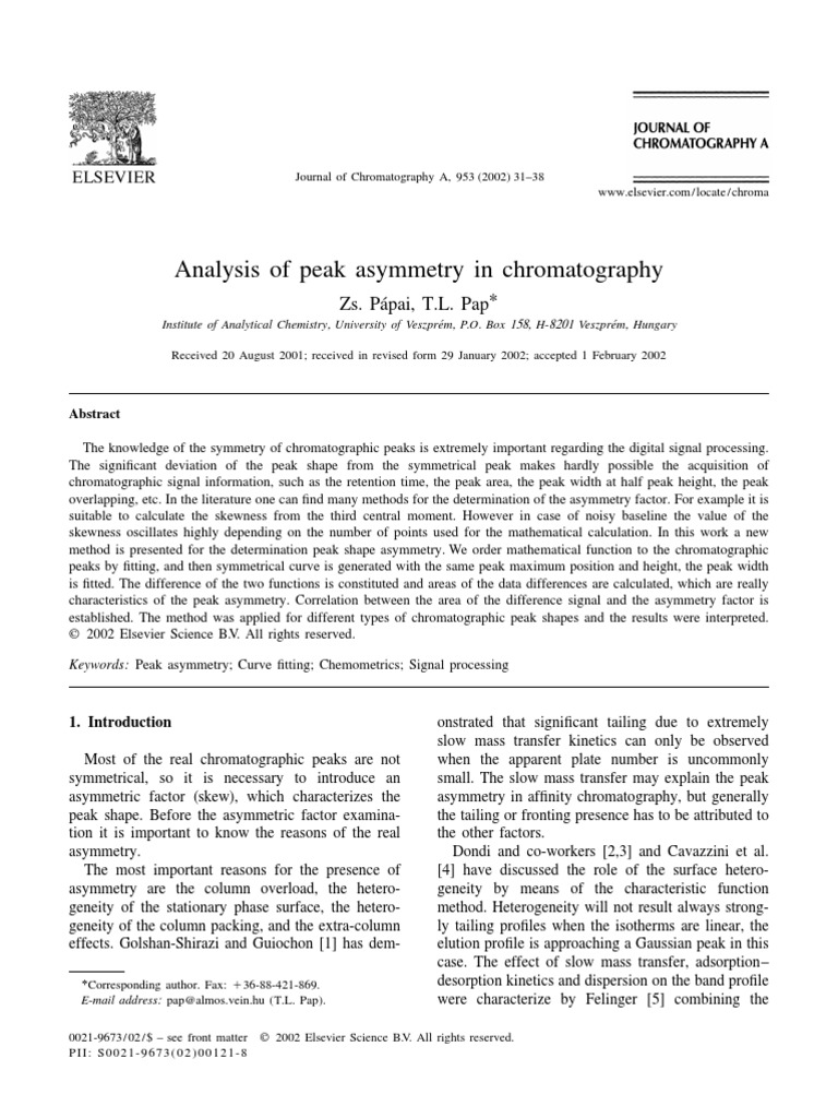 Integration of Peak Asymmetric | PDF | Normal Distribution | Chromatography