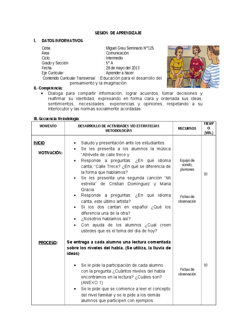 Sesion de Aprendizaje Eba | PDF | Lectura (proceso) | Aprendizaje