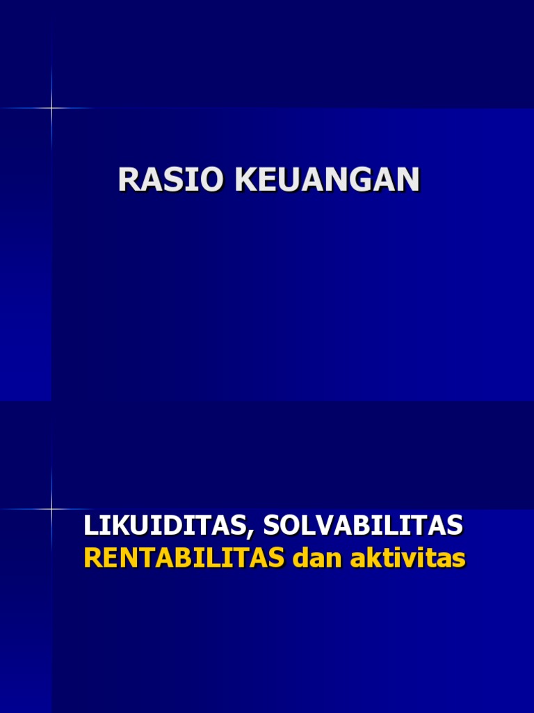 Rumus Rasio | PDF | Pengelolaan Keuangan & Uang