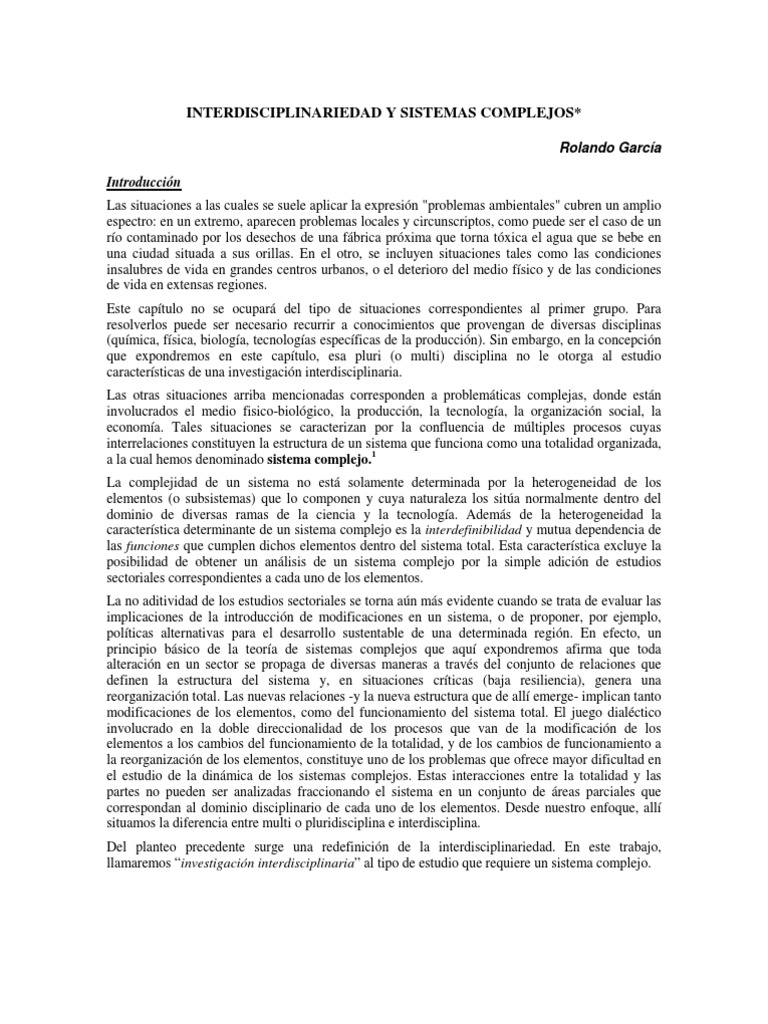 Garcia Rolando Sistemas Complejos PDF | PDF