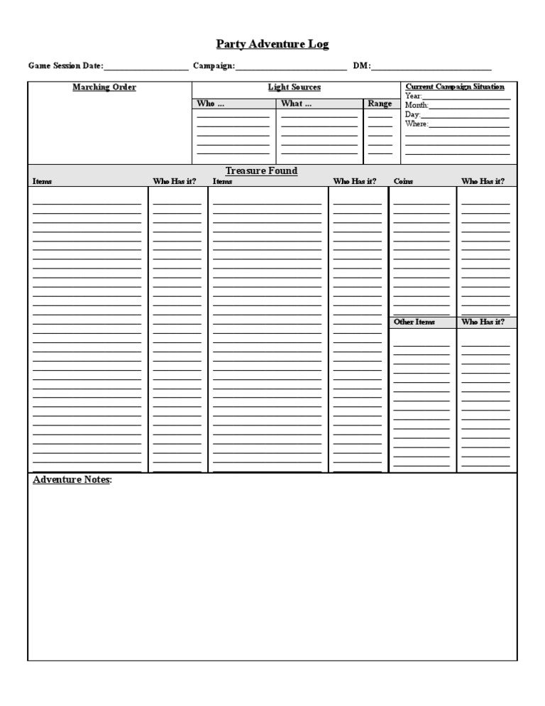 DND Party Adventure Log 12 | PDF | Media Franchises | Role Playing
