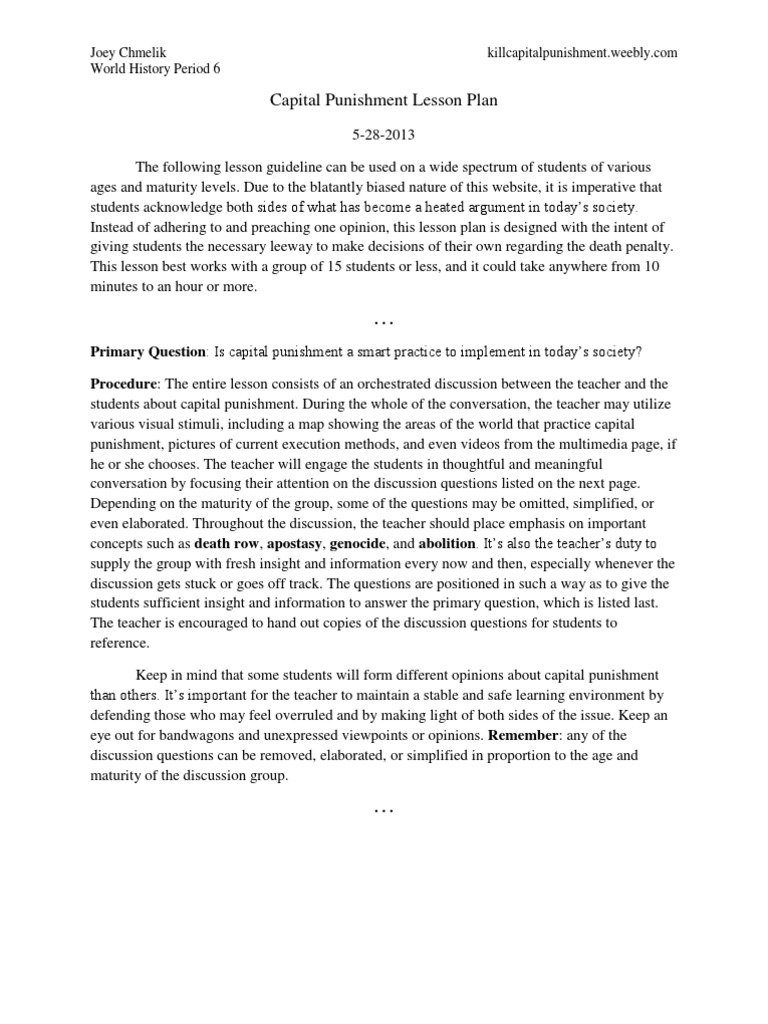 Capital Punishment Debate Class | PDF | Capital Punishment | Punishments