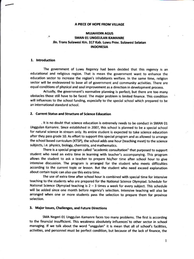 Country Report Sample | PDF | Science Education | Bibliography