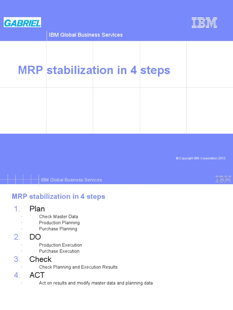 MRP Stabilization in 4 Steps | PDF | Information Technology | Business