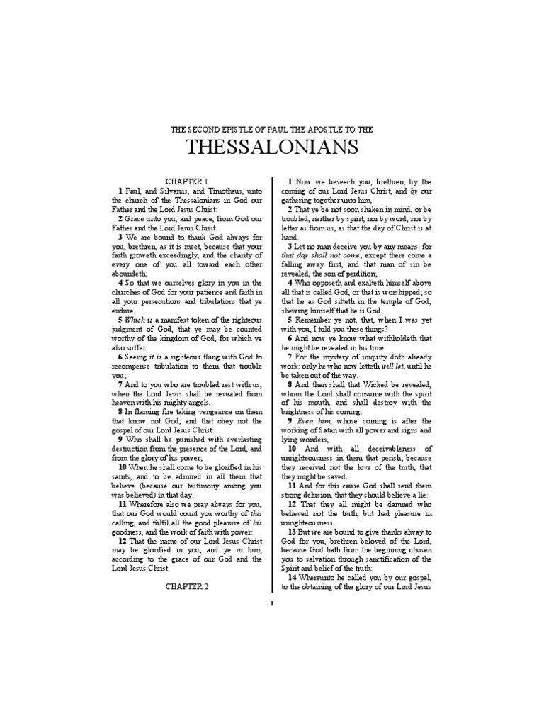 2nd Letter To Thessalonians | PDF | Glory (Religion) | Theism