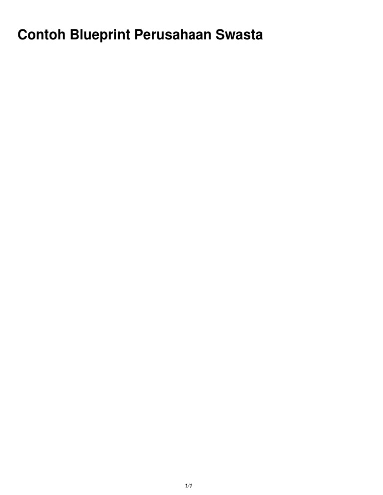 Contoh Blueprint Perusahaan Swasta | PDF