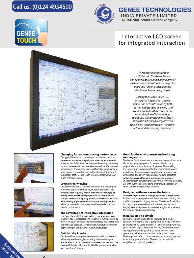 Genee Touch | PDF | Liquid Crystal Display | Touchscreen
