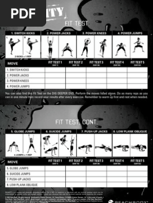 Insanity Fit Test And Measurement Tracker