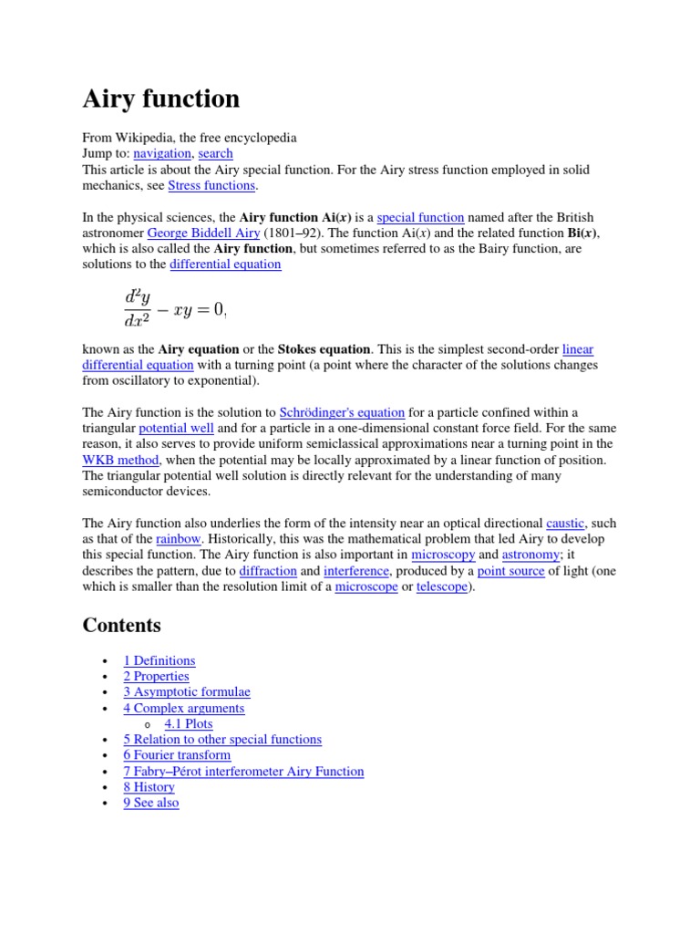 Airy Function | Download Free PDF | Analysis | Complex Analysis