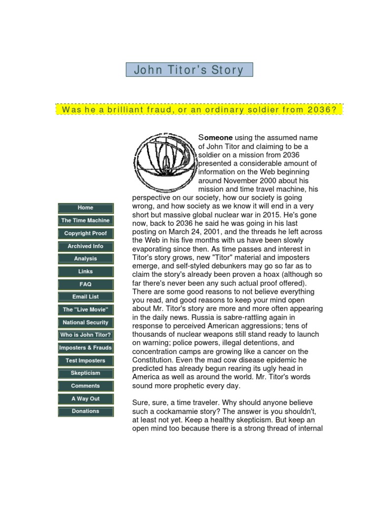 john titor.pdf | Time Travel | Black Hole